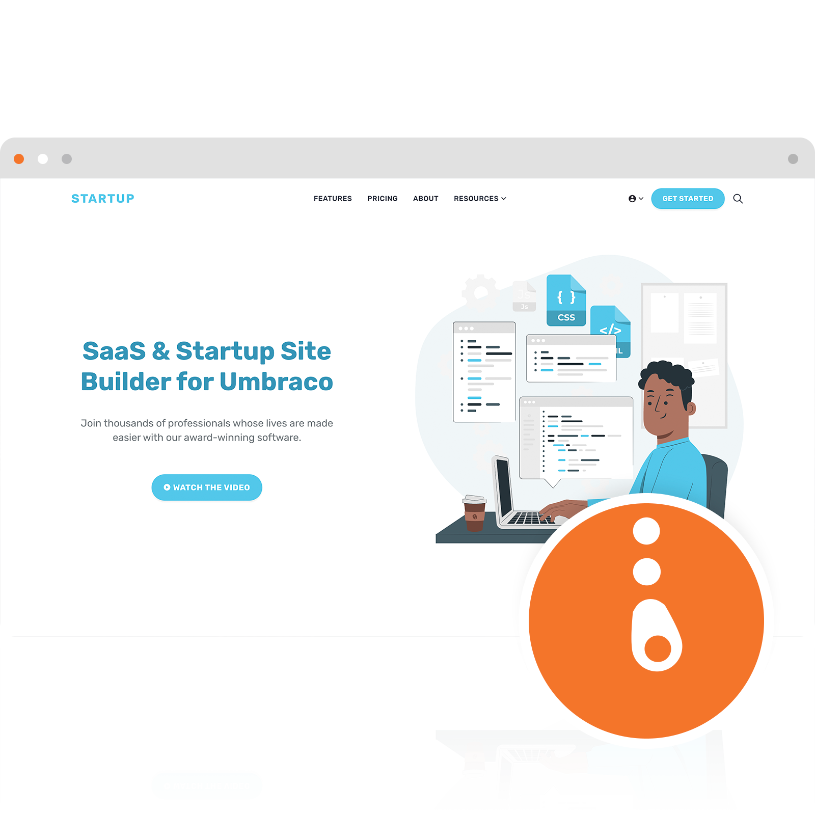 SaaS & Startup starter kit & theme add-on for uSkinned Site Builder ...